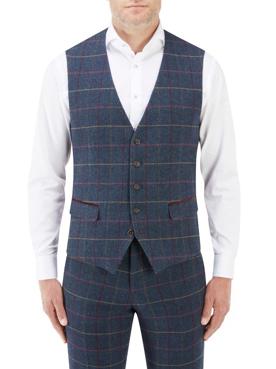 Doyle Navy Check Suit - Ludlow